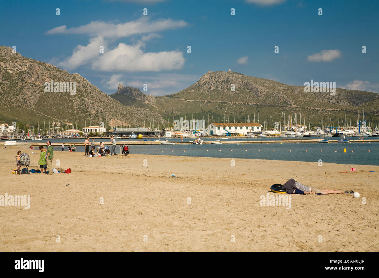Beach at Port de Pollenca in Majorca Balearic Islands Spain Stock Photo ...