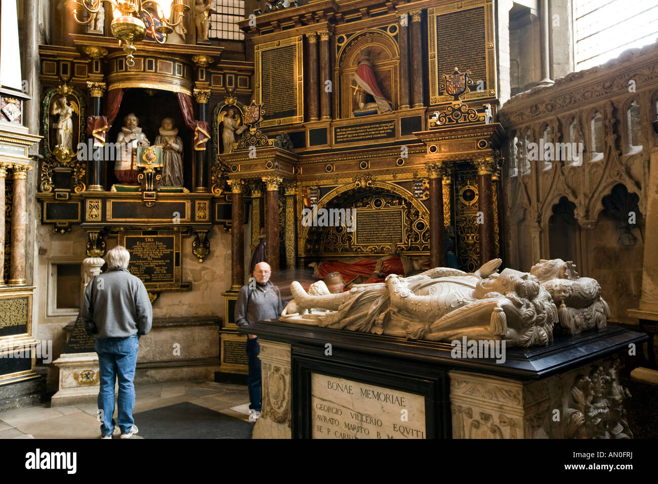 UK London Westminster Abbey Side Chapel memorial to George Villiers 1st ...