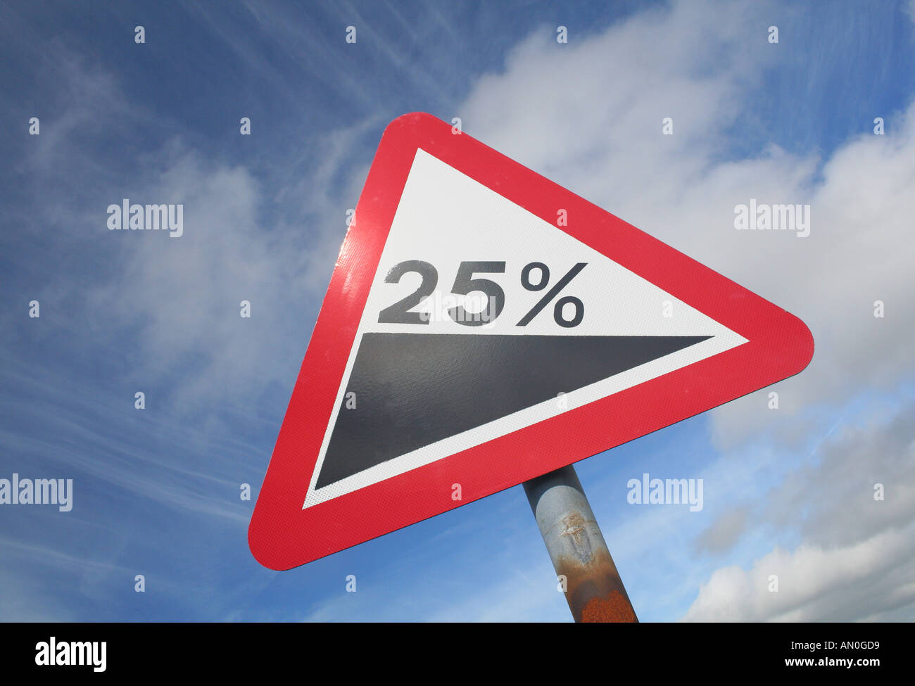 25 Slope Sign Stock Photo - Alamy