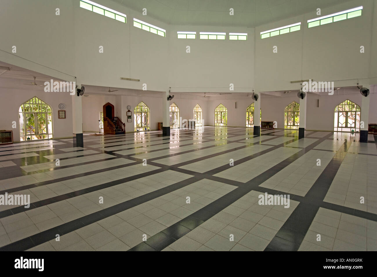 Maldives Addu Atoll Feydhoo Island Maa Miskiy main mosque interior ...