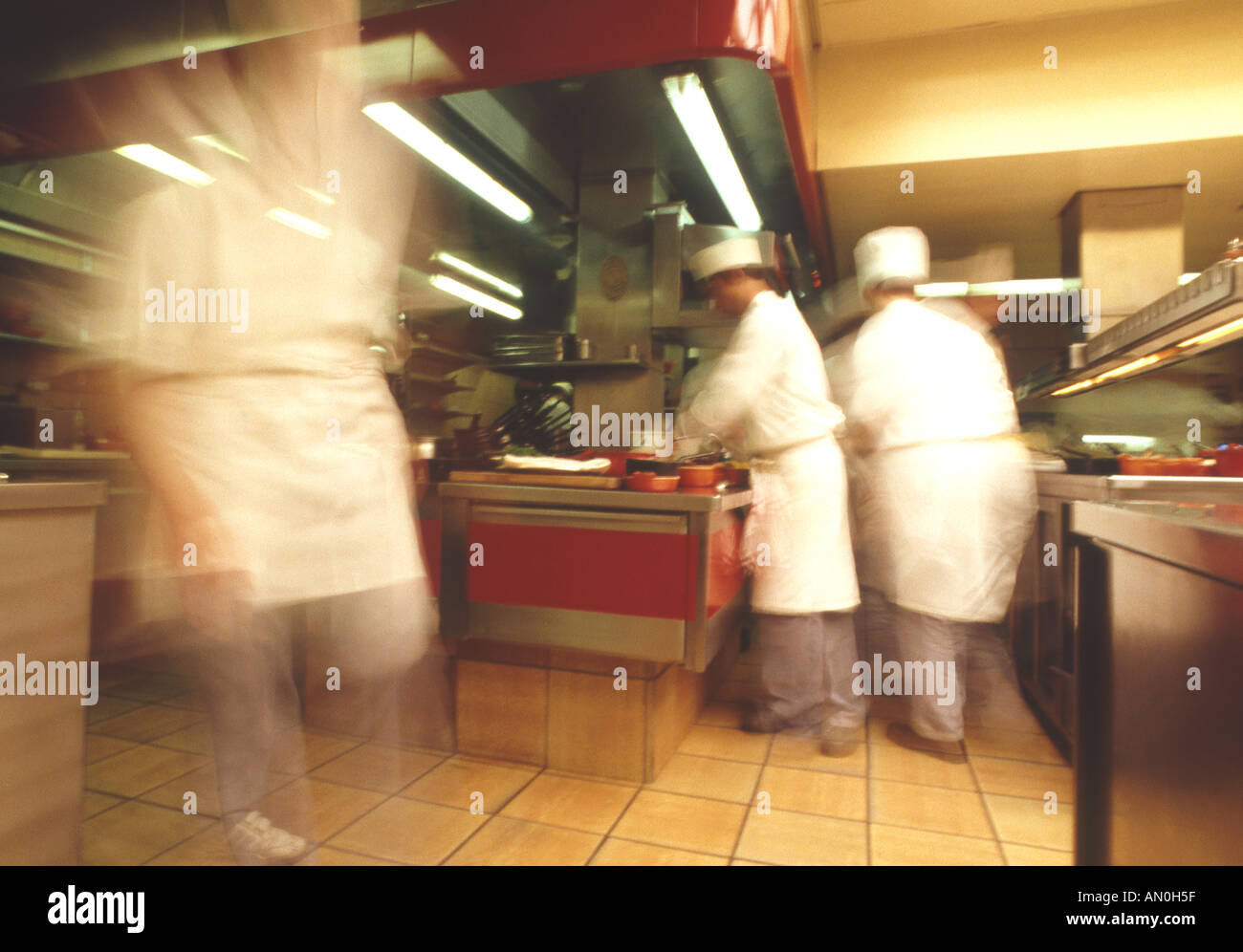 activity in a kitchen of restaurant Stock Photo - Alamy
