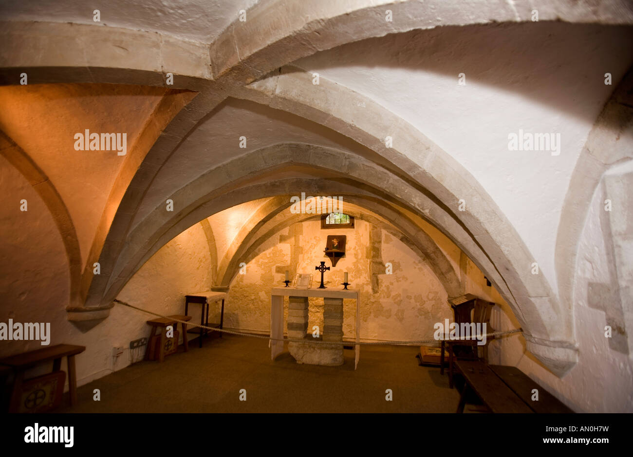 UK, England, West Sussex Chichester Bosham Holy Trinity Church crypt ...