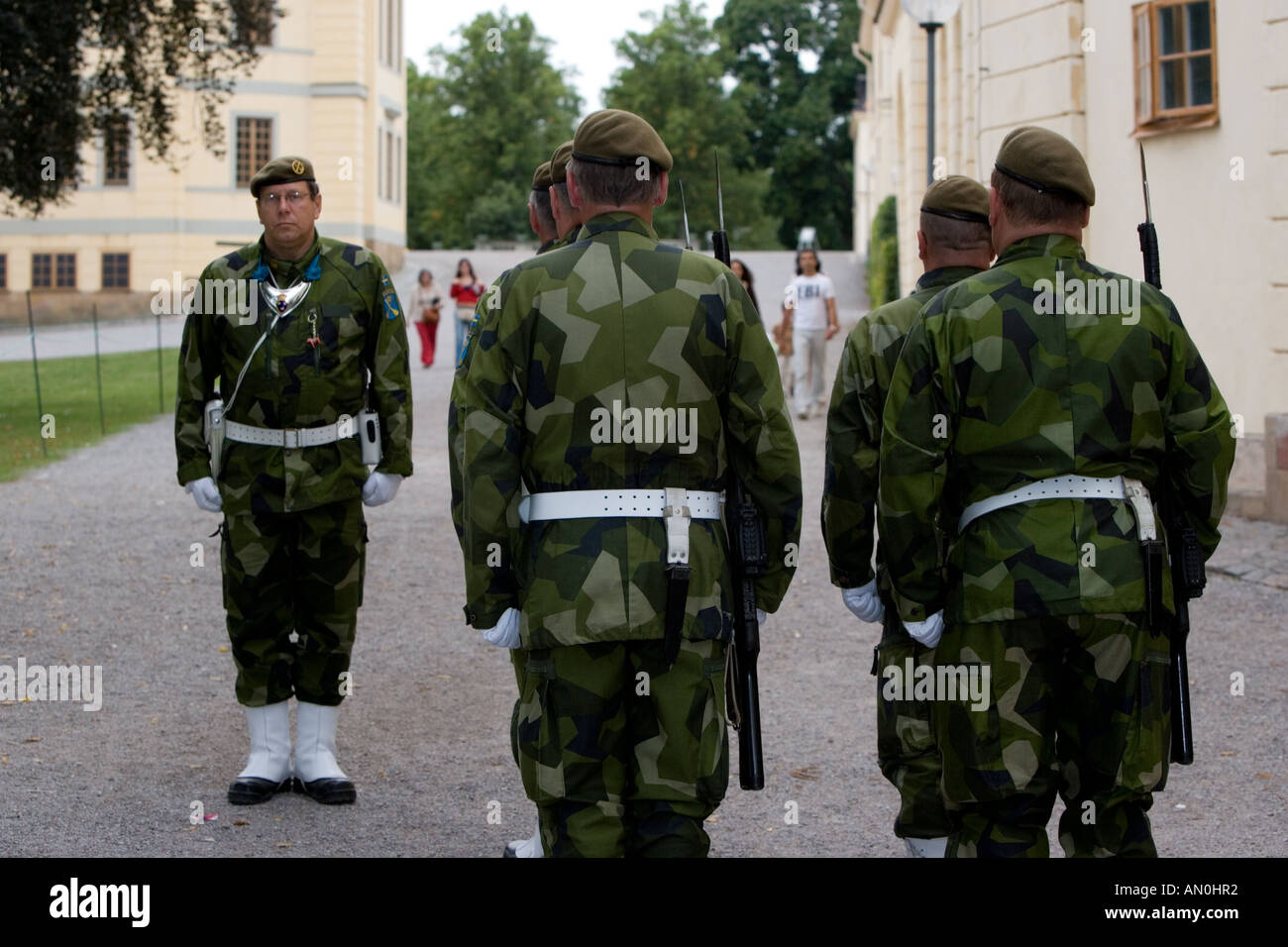 Soldiers on duty at the Royal Palace Drottningholm Stock Photo - Alamy