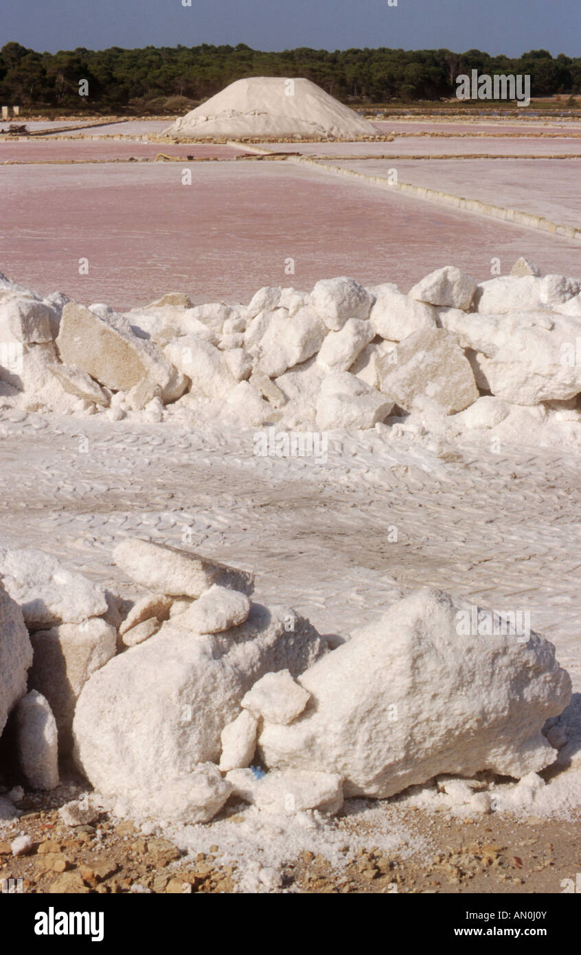 Salt production at Sa Rapita, Majorca Mallorca Spain Stock Photo - Alamy