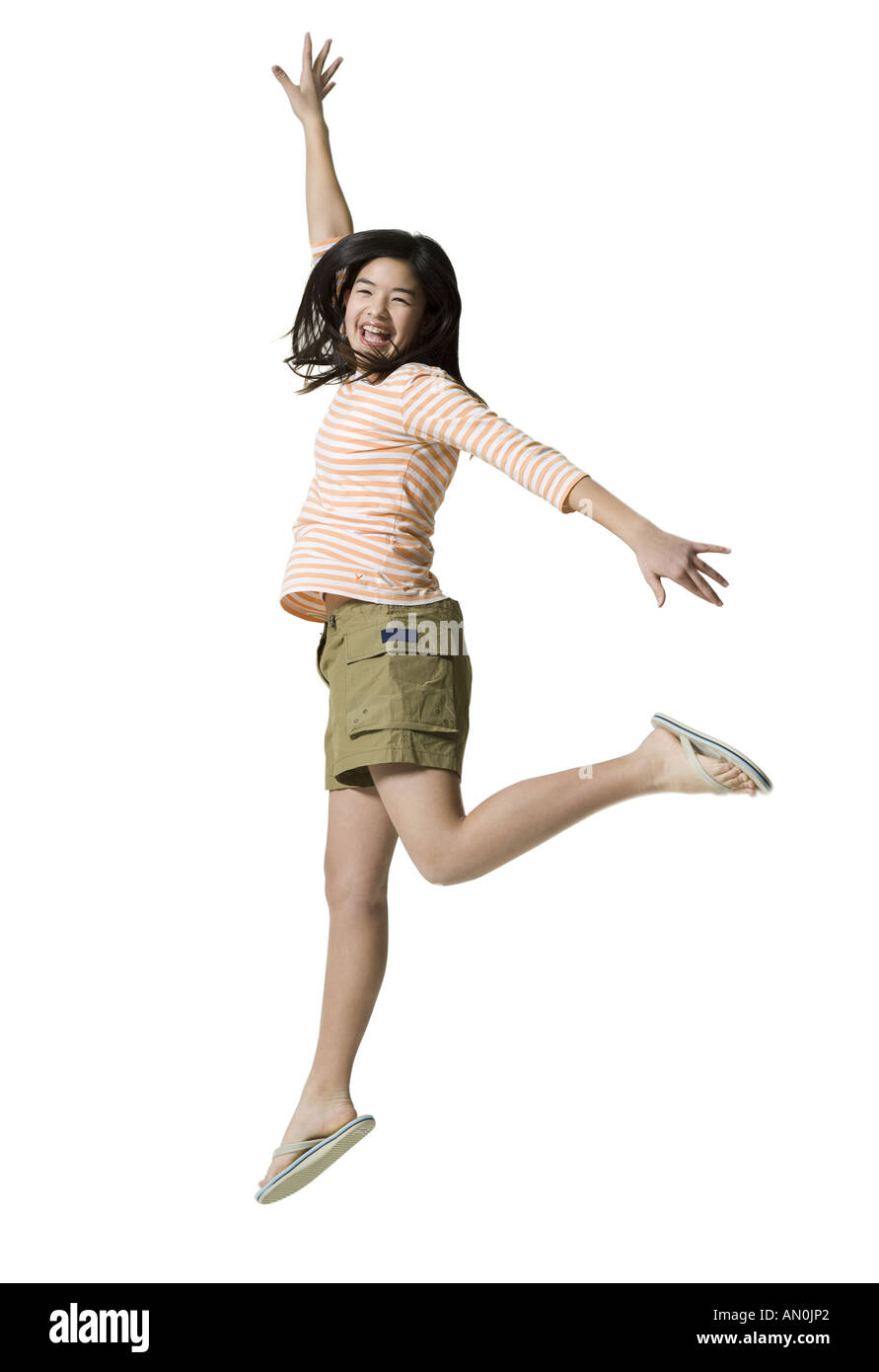 Profile of a young woman dancing Stock Photo - Alamy