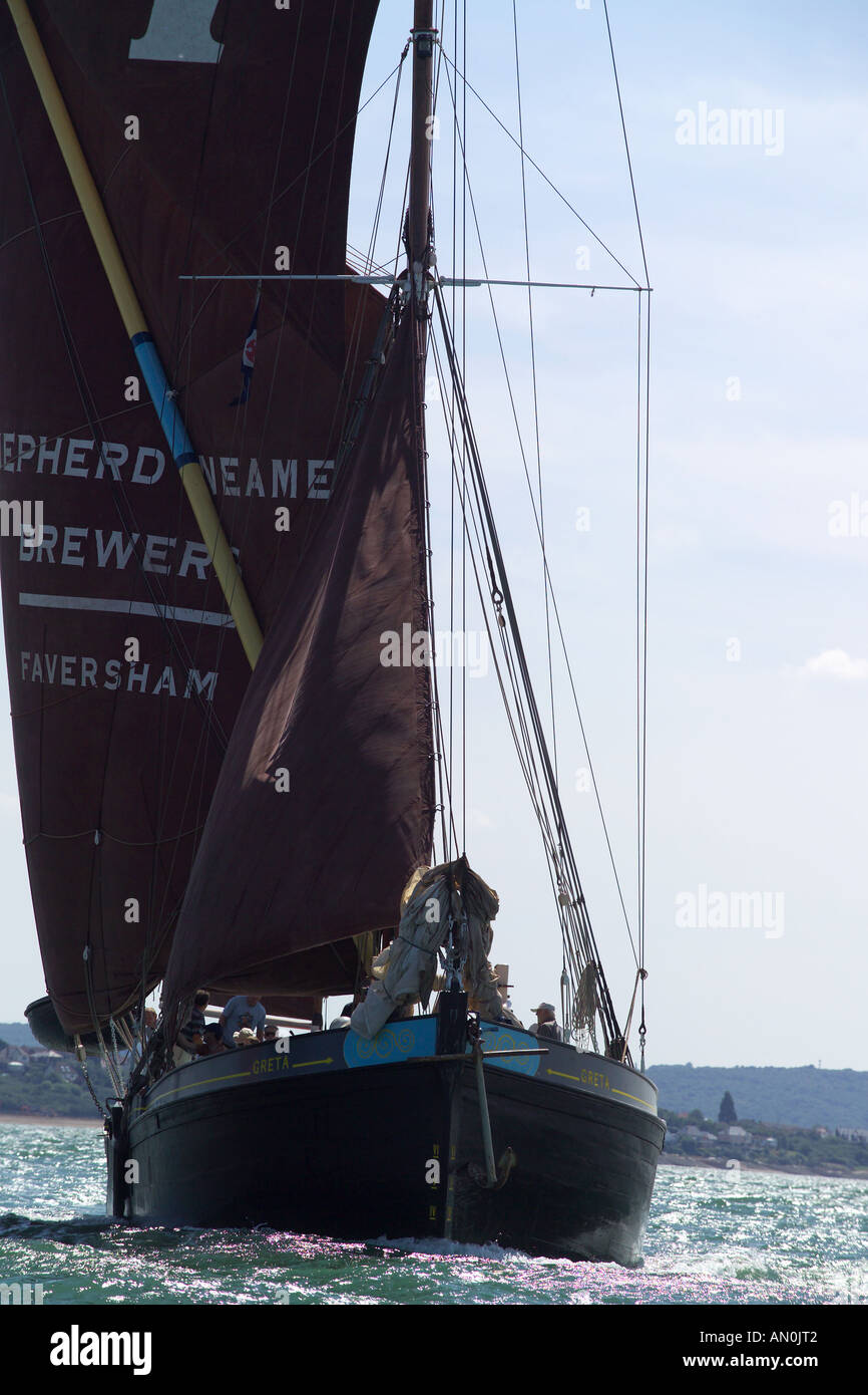 Thames Barge the The Greta taking part in the Whitstable Harbour Smack ...