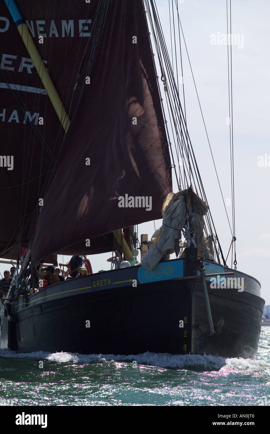 Thames Barge the The Greta taking part in the Whitstable Harbour Smack ...