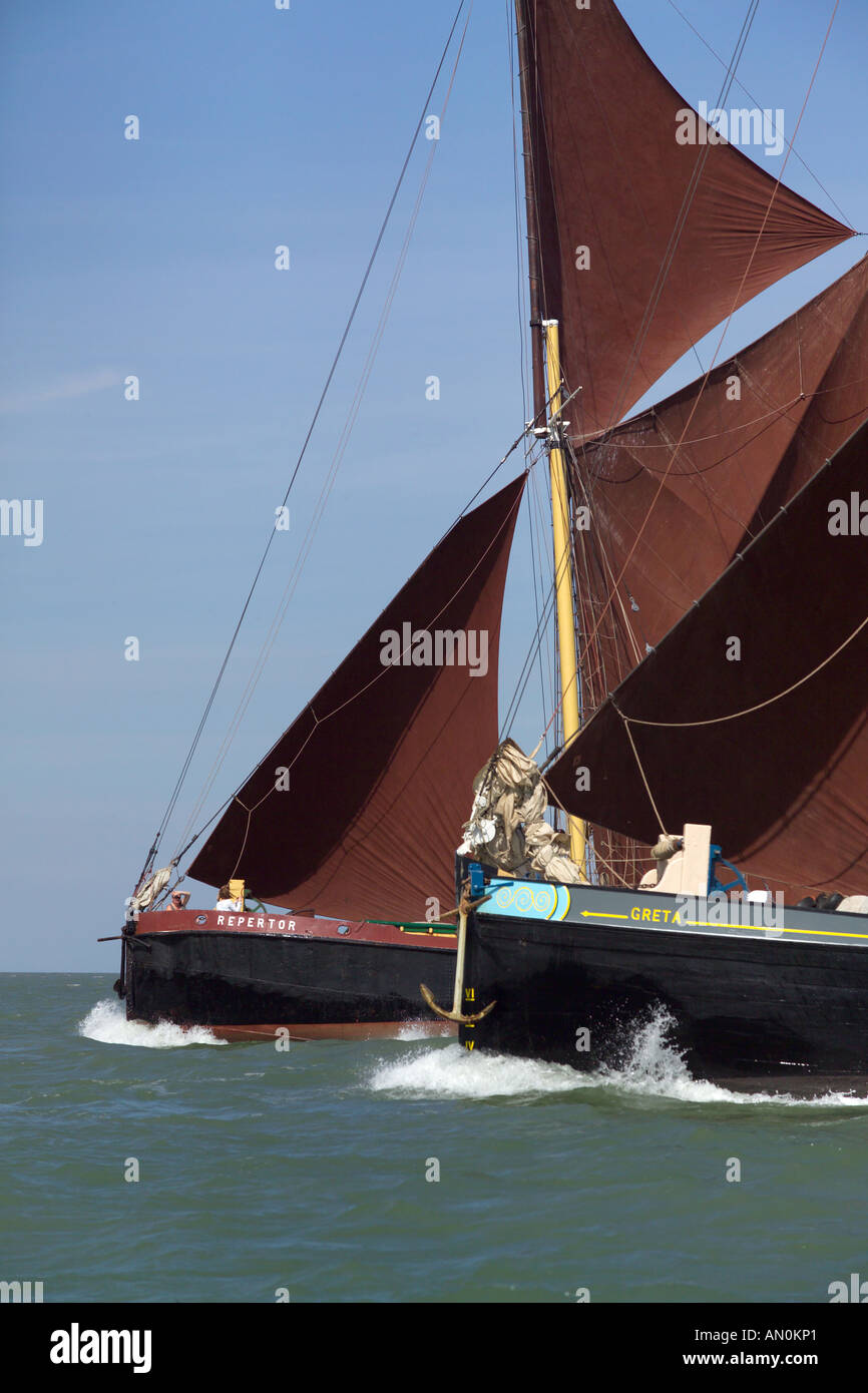 Thames Barge The Greta and The Repertor taking part in the Whitstable ...