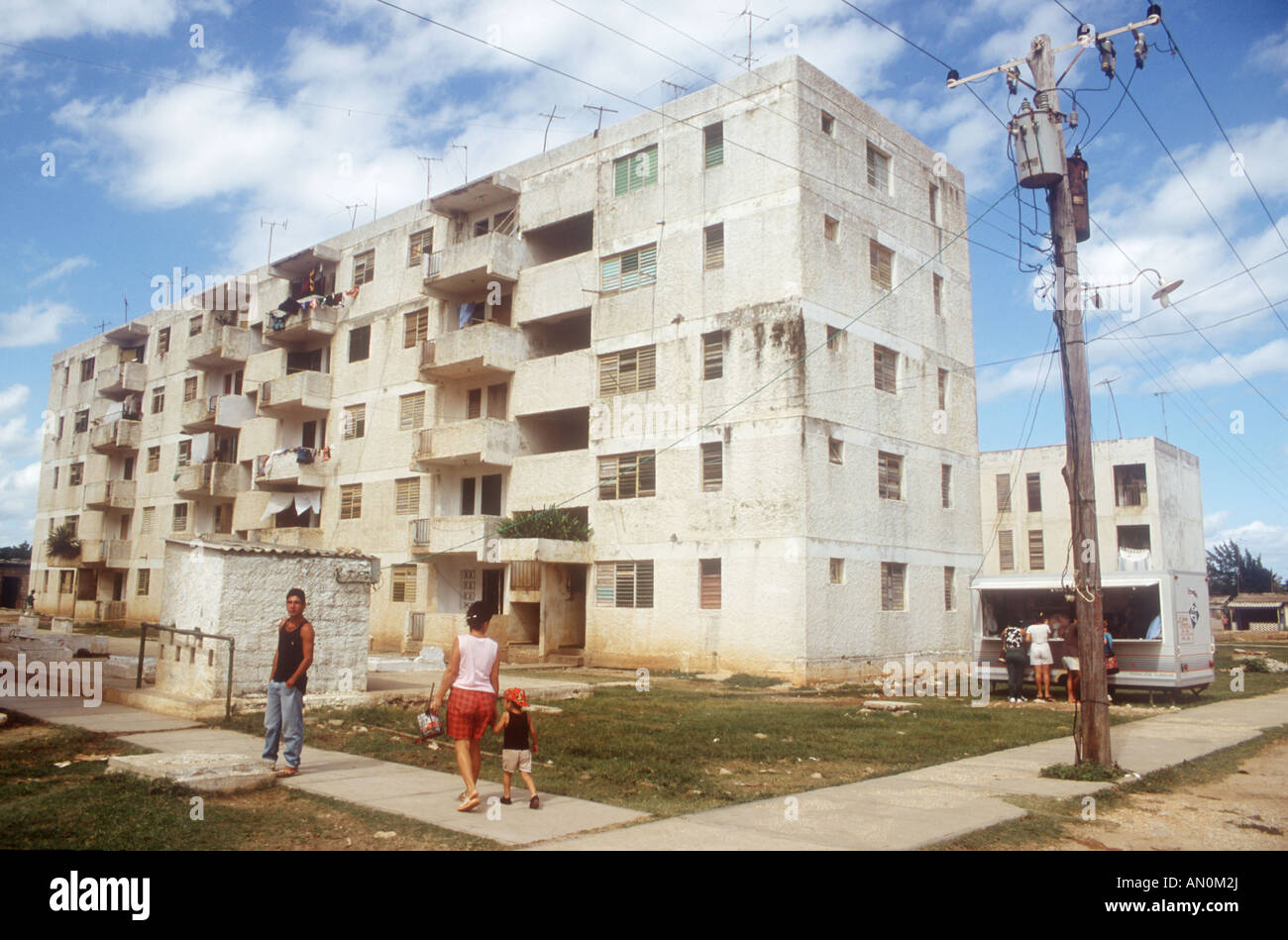 Apartment block at Gibara, Holguin province, Cuba Stock Photo - Alamy
