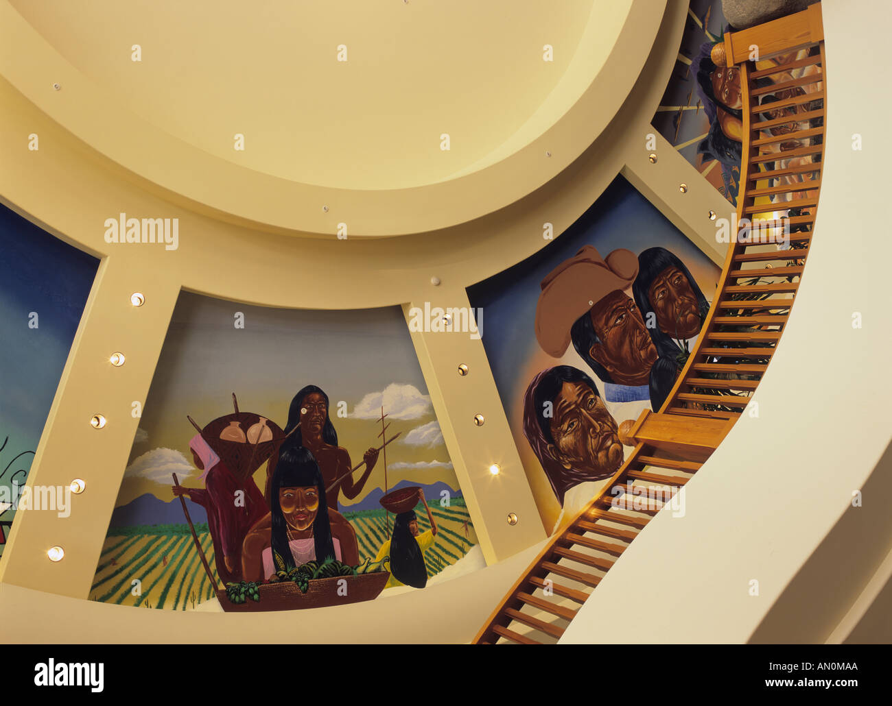 Arizona Phoenix Native American mural on ceiling at Sheraton Wild Horse ...