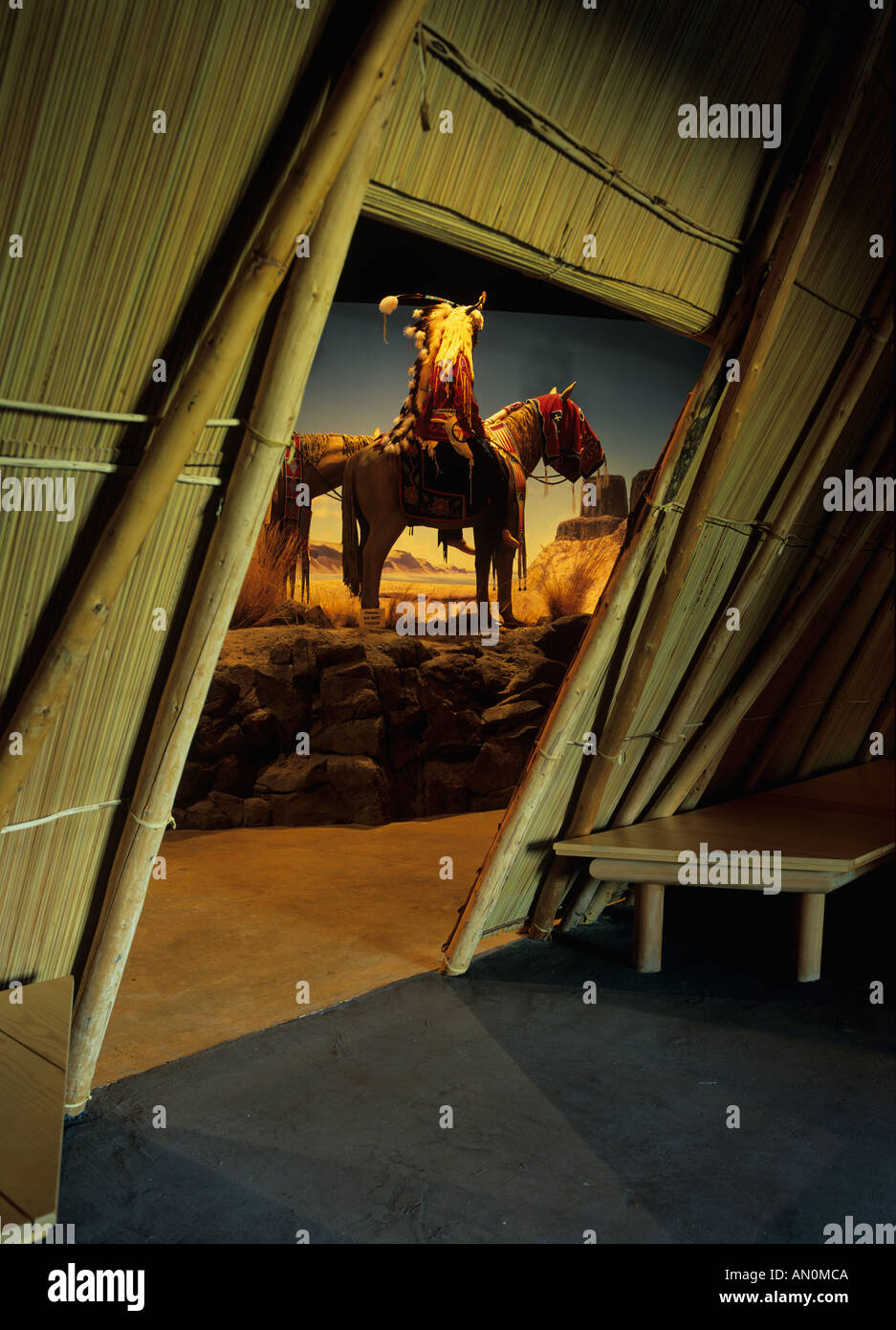 USA Oregon Pendleton Display of traditional horse culture of Cayuse ...