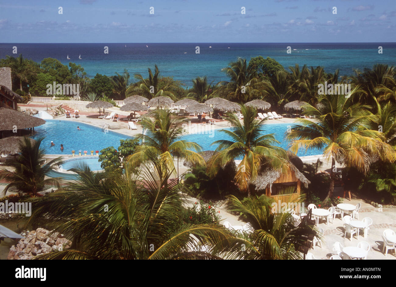 View from balcony of luxury beach resort near to Guardalavaca, Cuba ...
