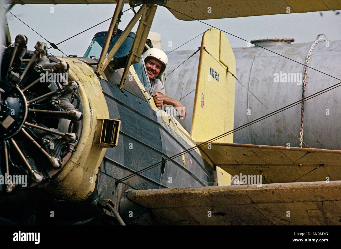 Crop duster plane and pilot in rural Arkansas USA Stock Photo - Alamy