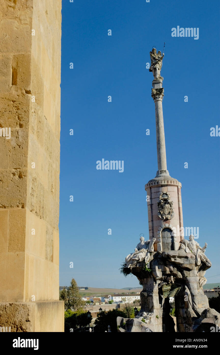 Statue of San Rafael the patron saint of Cordoba, Andalusia, Spain ...