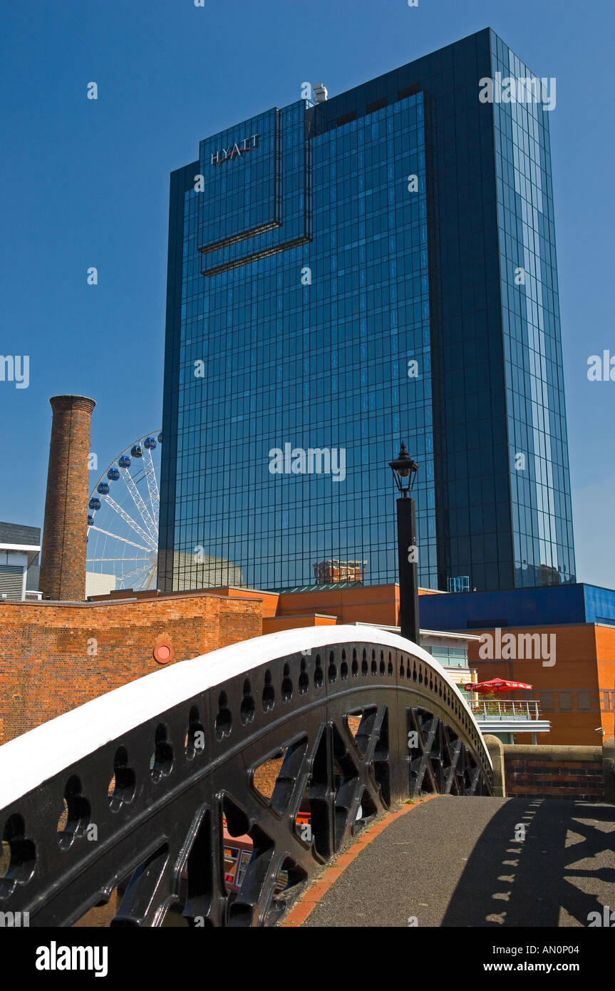 Hyatt Regency hotel with a canal bridge in Birmingham Stock Photo - Alamy