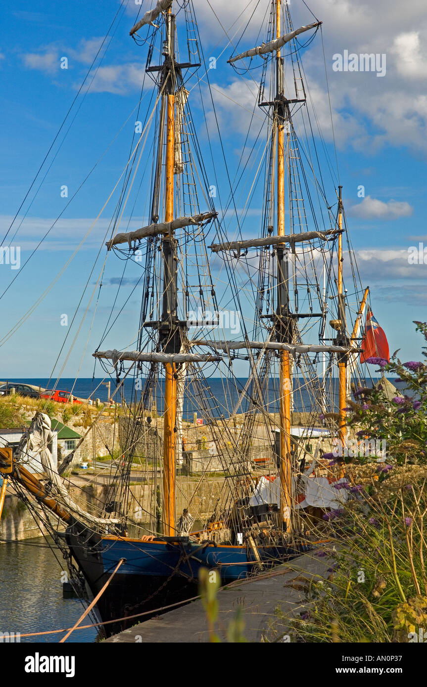 Cornwall charlestown harbour tall ship hi-res stock photography and ...