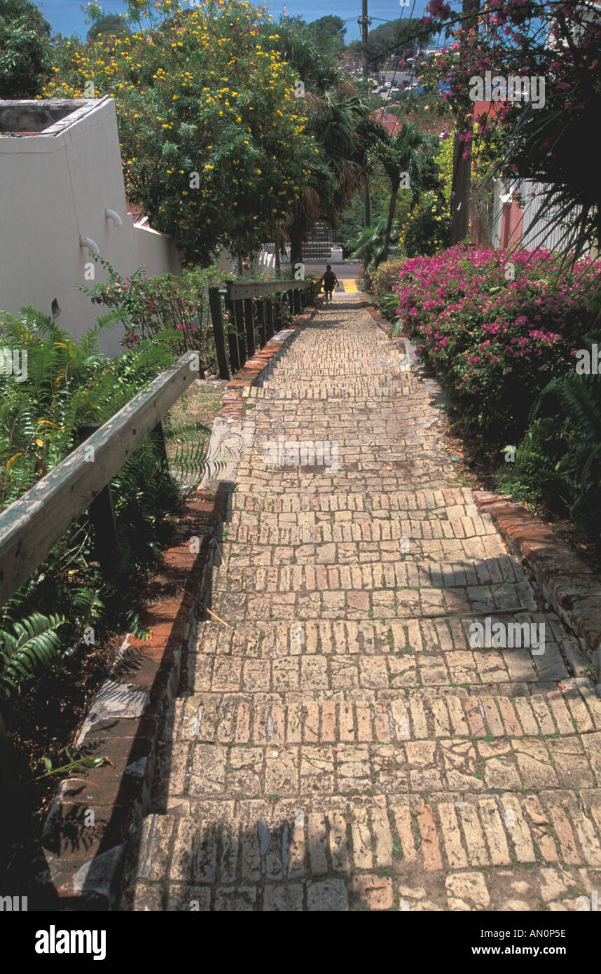 St Thomas USVI 99 Steps up Government Hill landmark tourist attraction ...