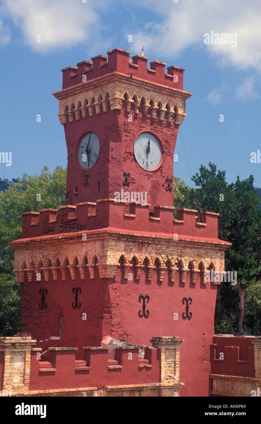 Fort Christian red clock tower St Thomas USVI Charlotte Amalie historic ...
