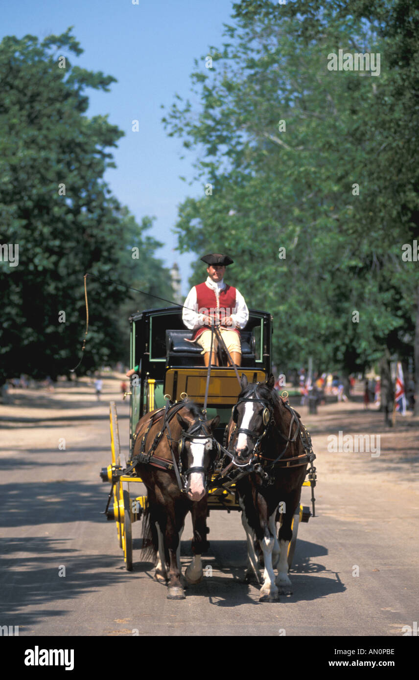 Carriage and horses colonial williamsburg virginia hi-res stock ...