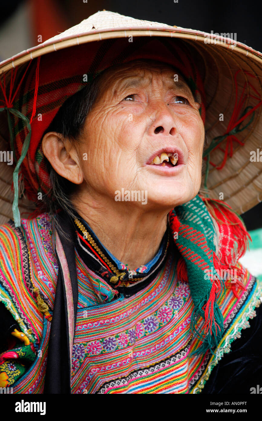 Flower Hmong at the Bac Ha market in Northern Vietnam Stock Photo - Alamy