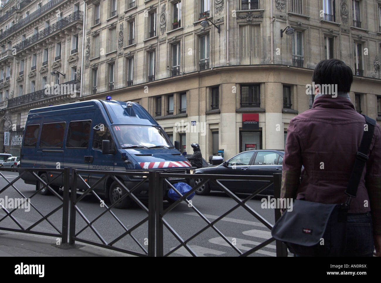 Bus minibus full of riot police Paris France Stock Photo - Alamy