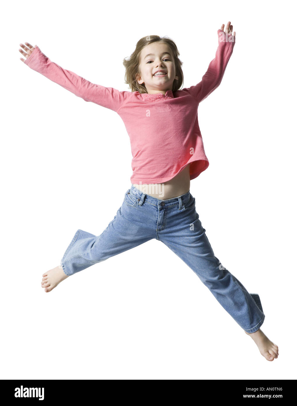 Portrait of a girl jumping Stock Photo - Alamy