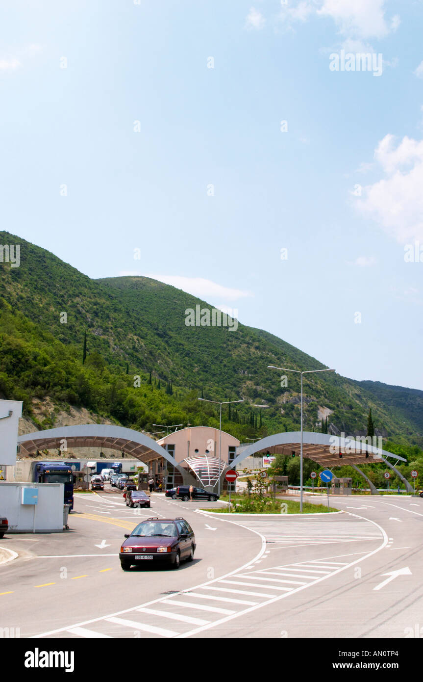 The border crossing between Croatia and Montenegro with a futuristic ...