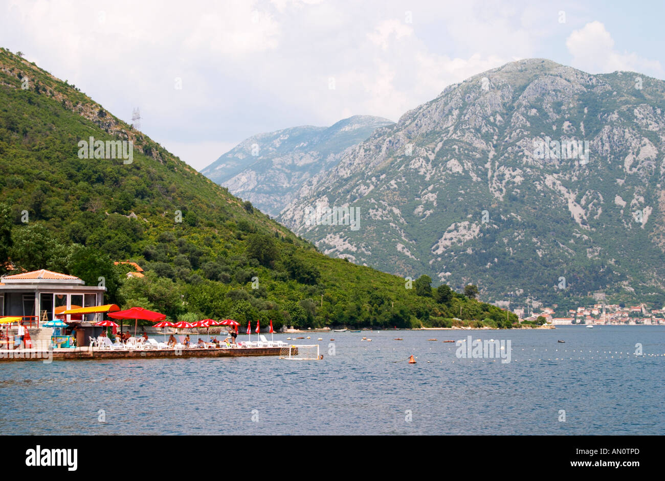 The narrow straight between Kamenari and Lepetani, view towards Perast ...