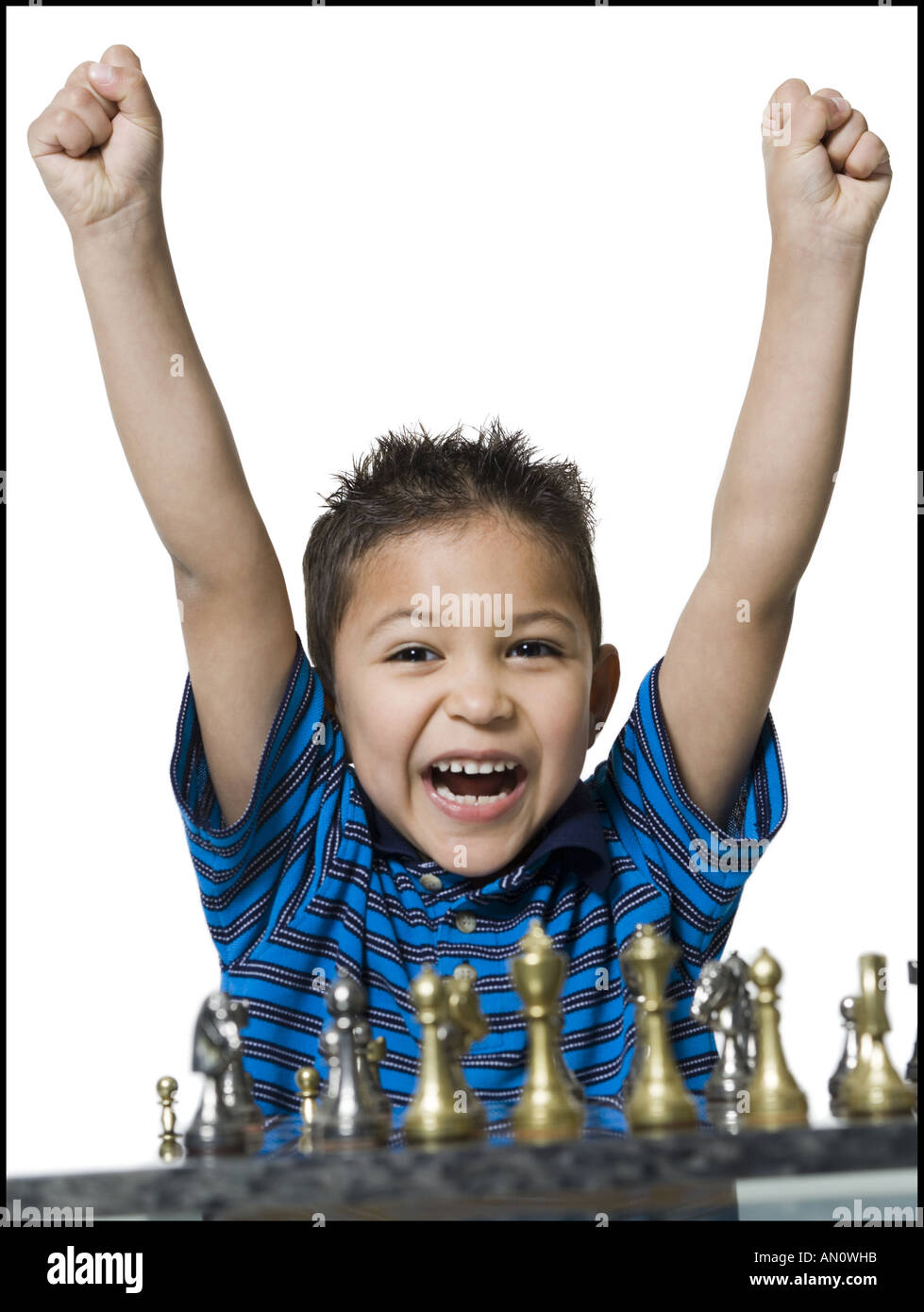 Boy looking up arms extended hi-res stock photography and images - Alamy