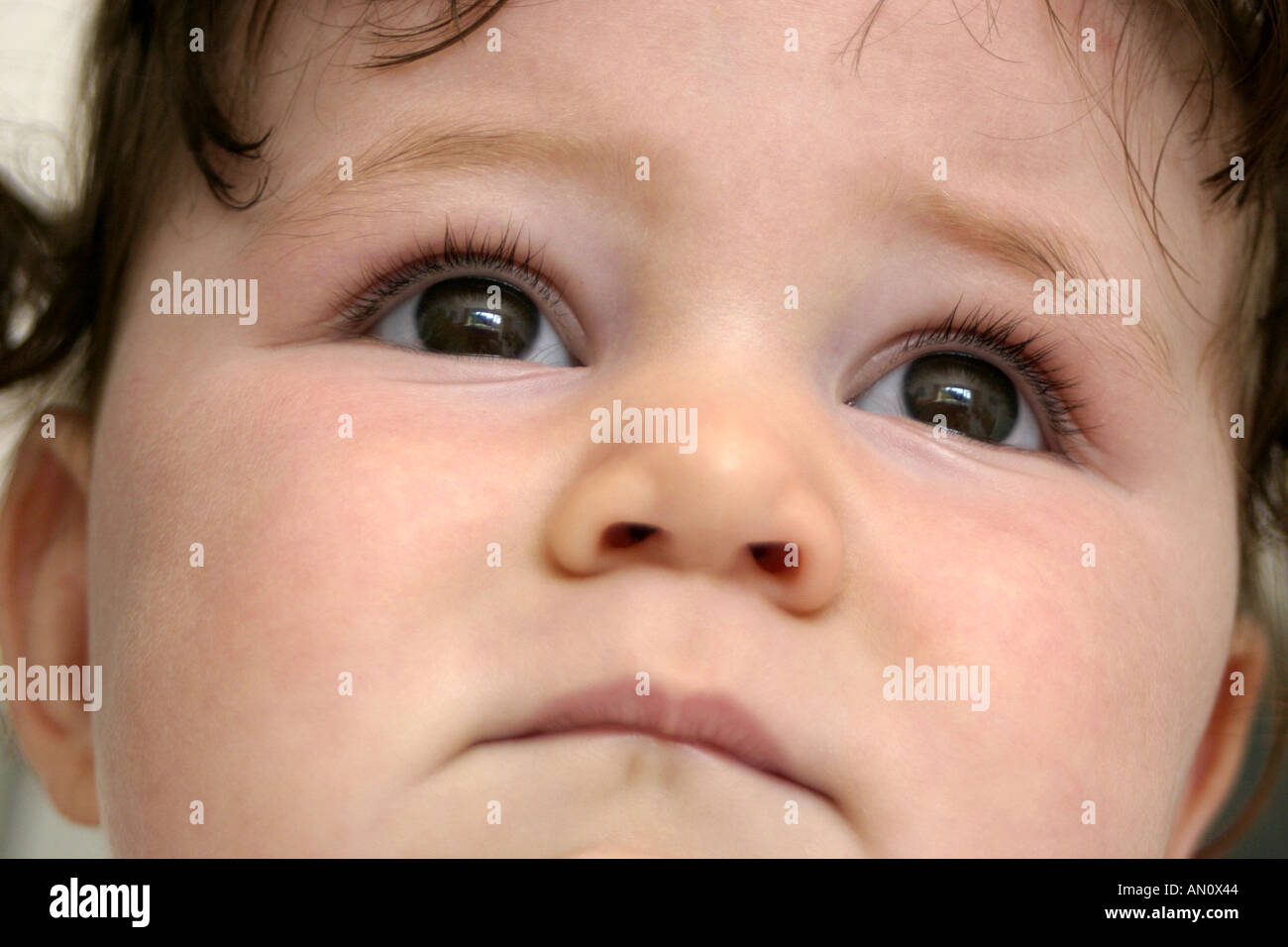 Baby Girl Staring Stock Photo - Alamy