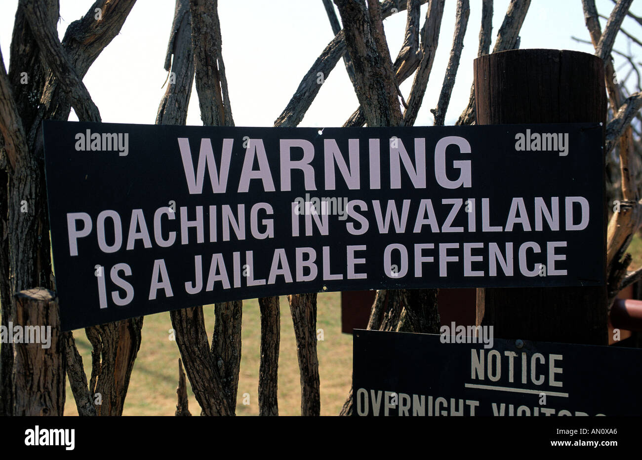 Warning sign poaching africa hi-res stock photography and images - Alamy