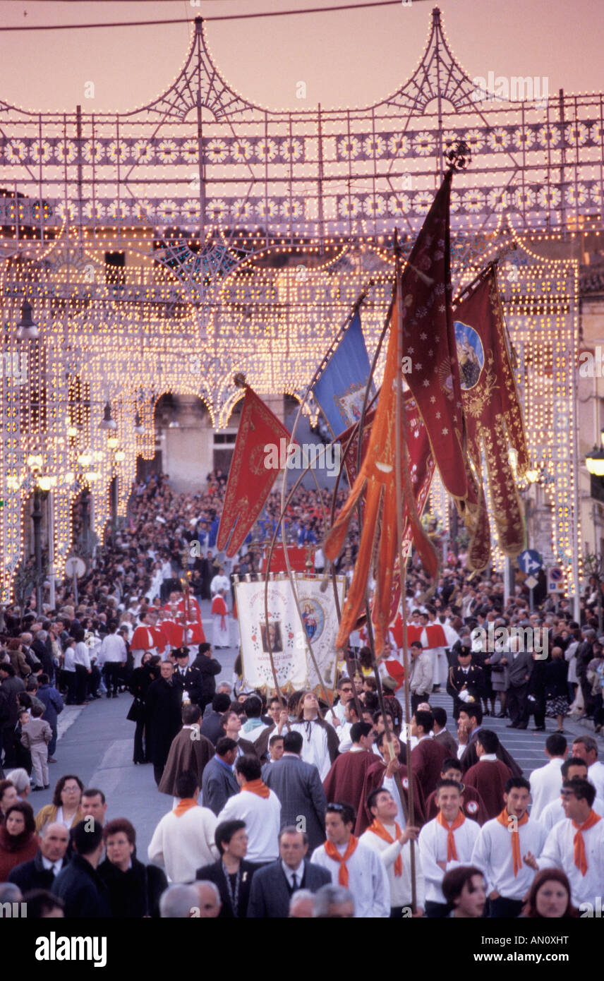 Traditional Easter Pasqua procession in Ispica Sicily Italy Stock Photo ...