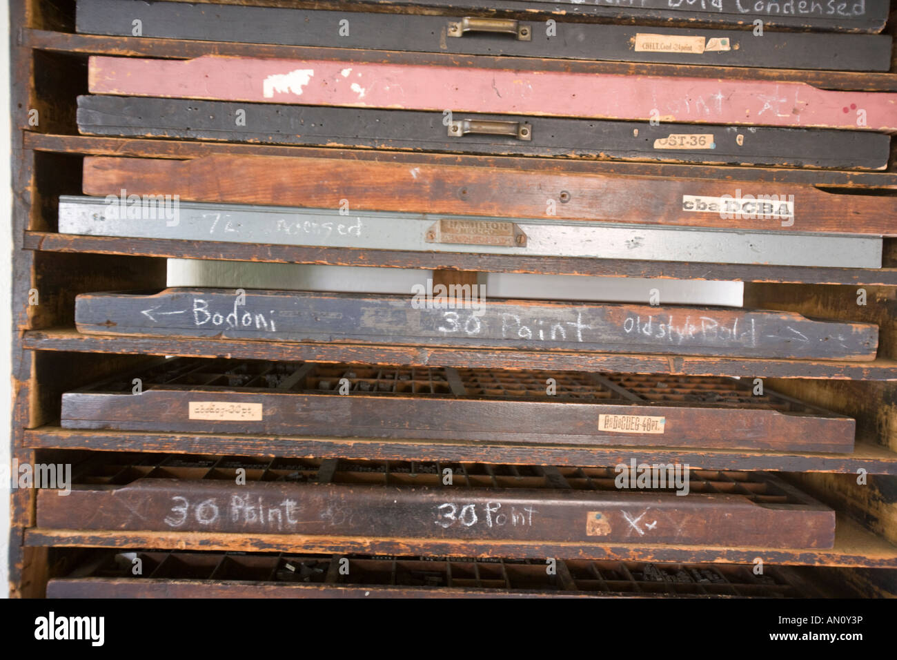 Typesetter trays hi-res stock photography and images - Alamy