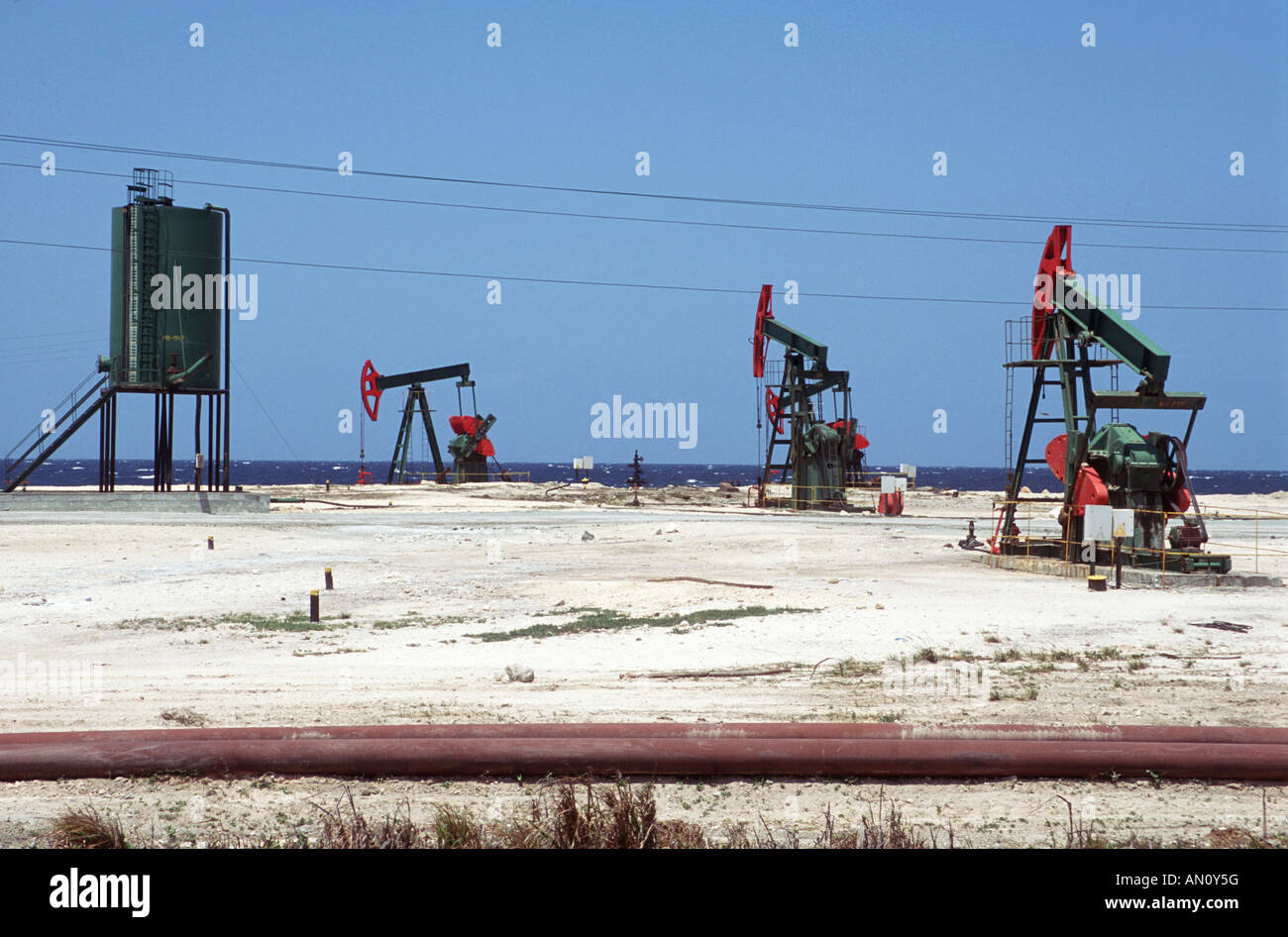 Oil wells on the north Cuban coast between Havana and Jibacoa Stock ...