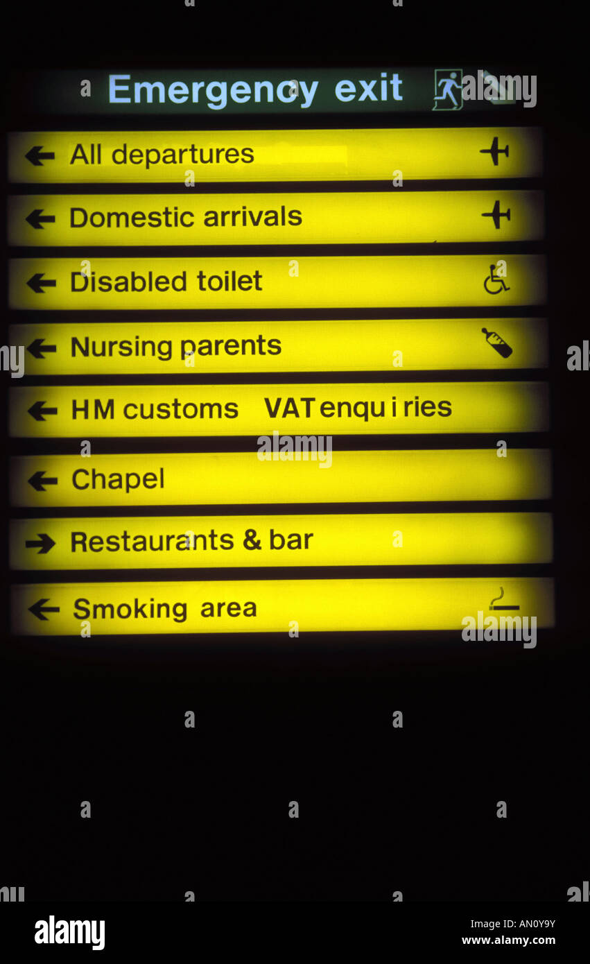 Airport information sign Stock Photo - Alamy