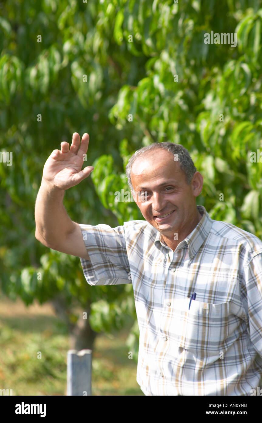 Luigj Frangaj, president of the nursery. In the vineyard. Fidal vine ...