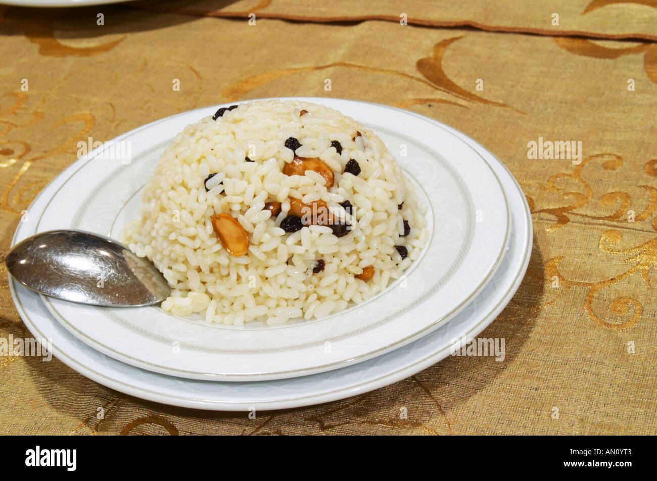 Rice with nuts and corints raisins. Efendi Efendy traditional Turkish ...