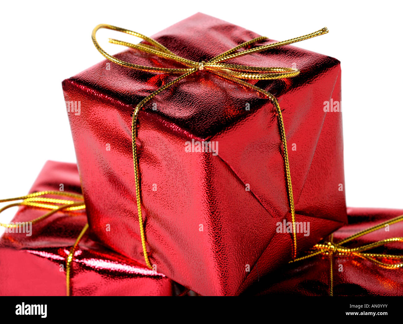 Red Gift Boxes Stock Photo - Alamy