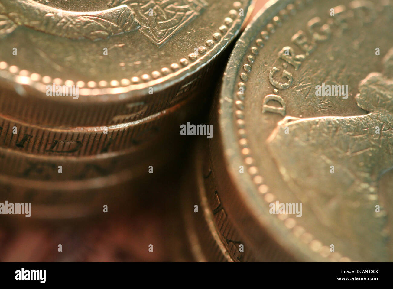 two stacks of british sterling pound coins Stock Photo - Alamy