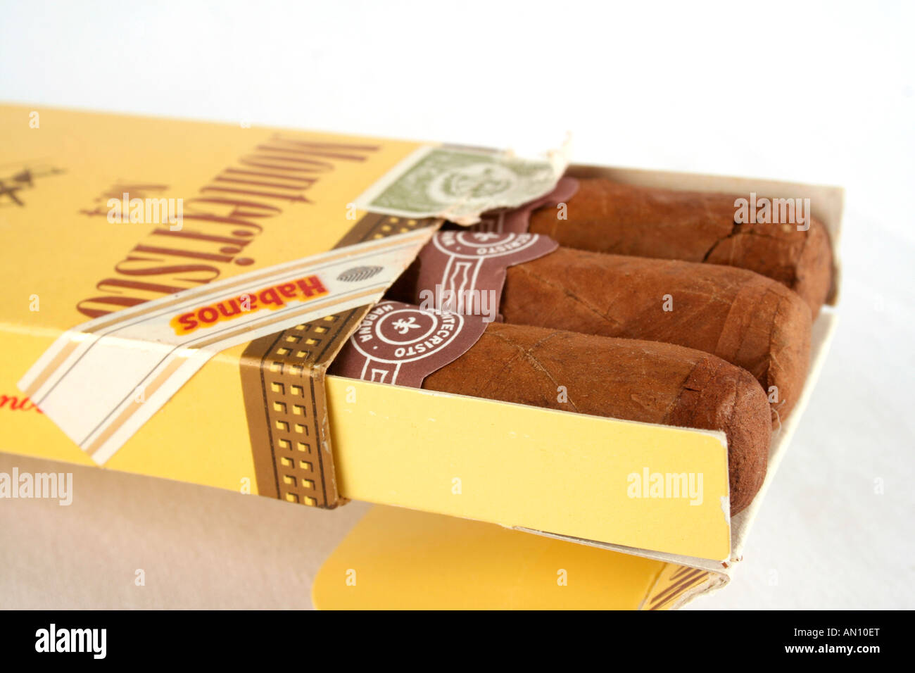 cuban cigars in the packet on a white background Stock Photo - Alamy