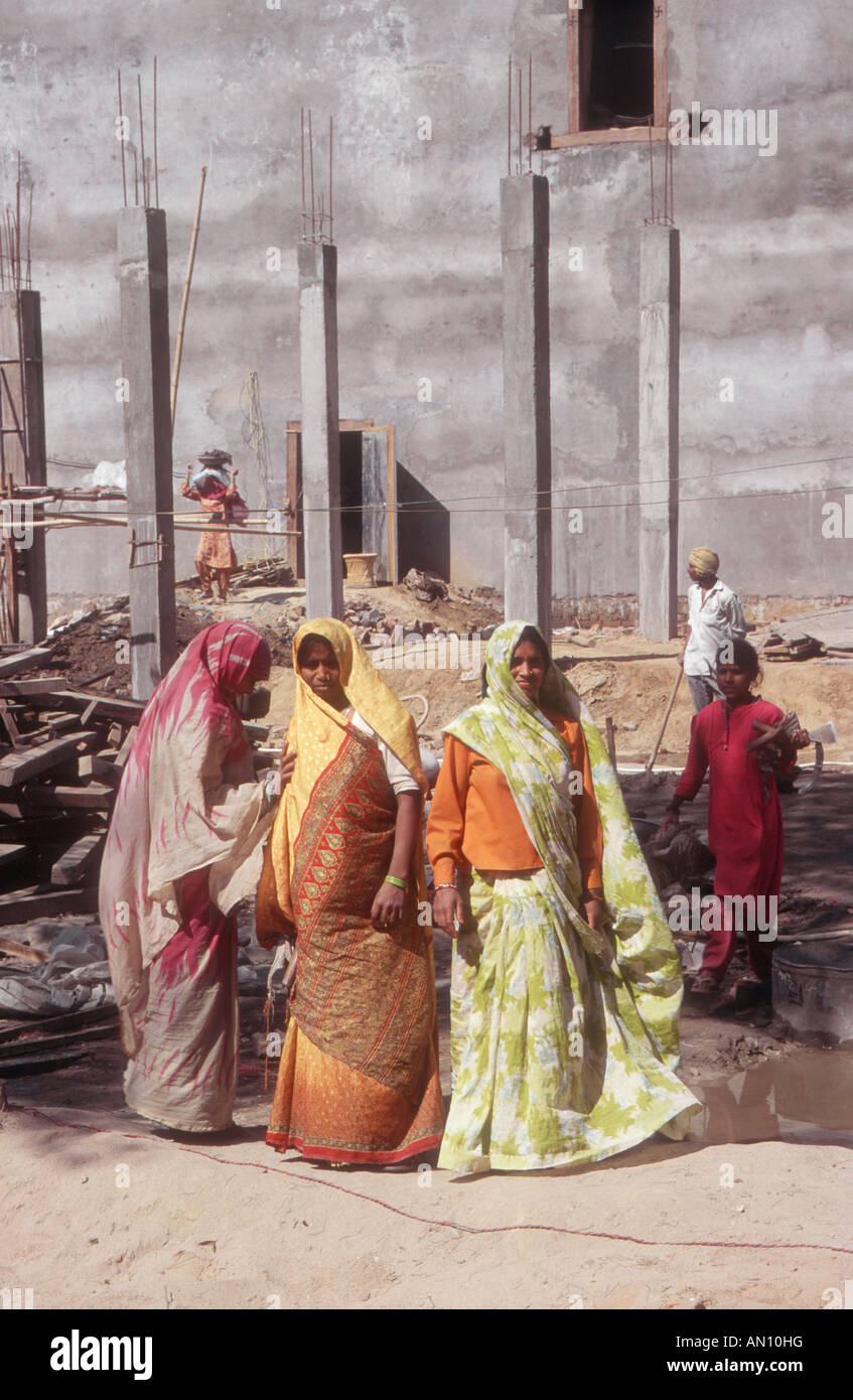 Group of female construction workers on building site wearing ...