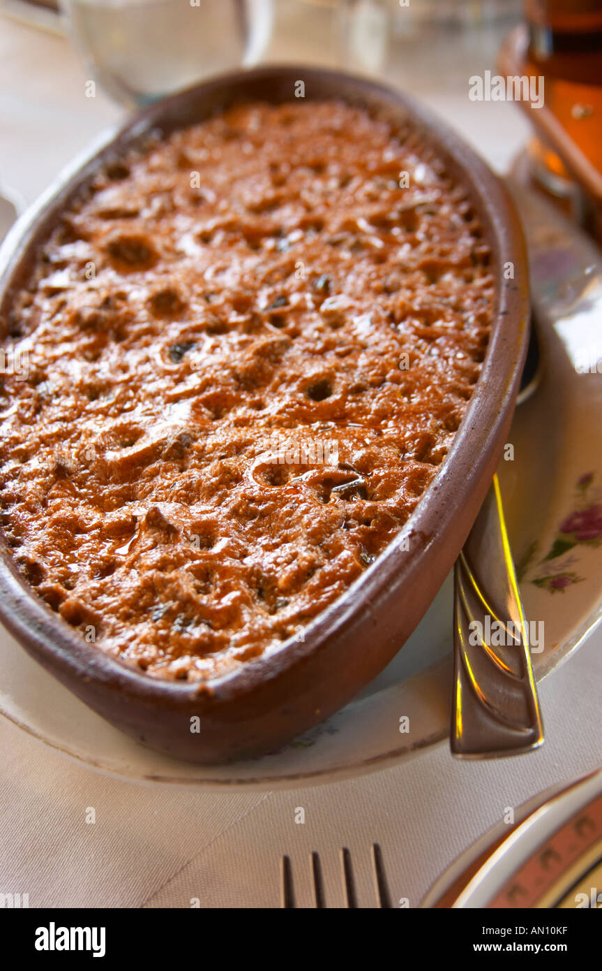 Traditional Albanian dish called Fergese, made with offal intestines in ...