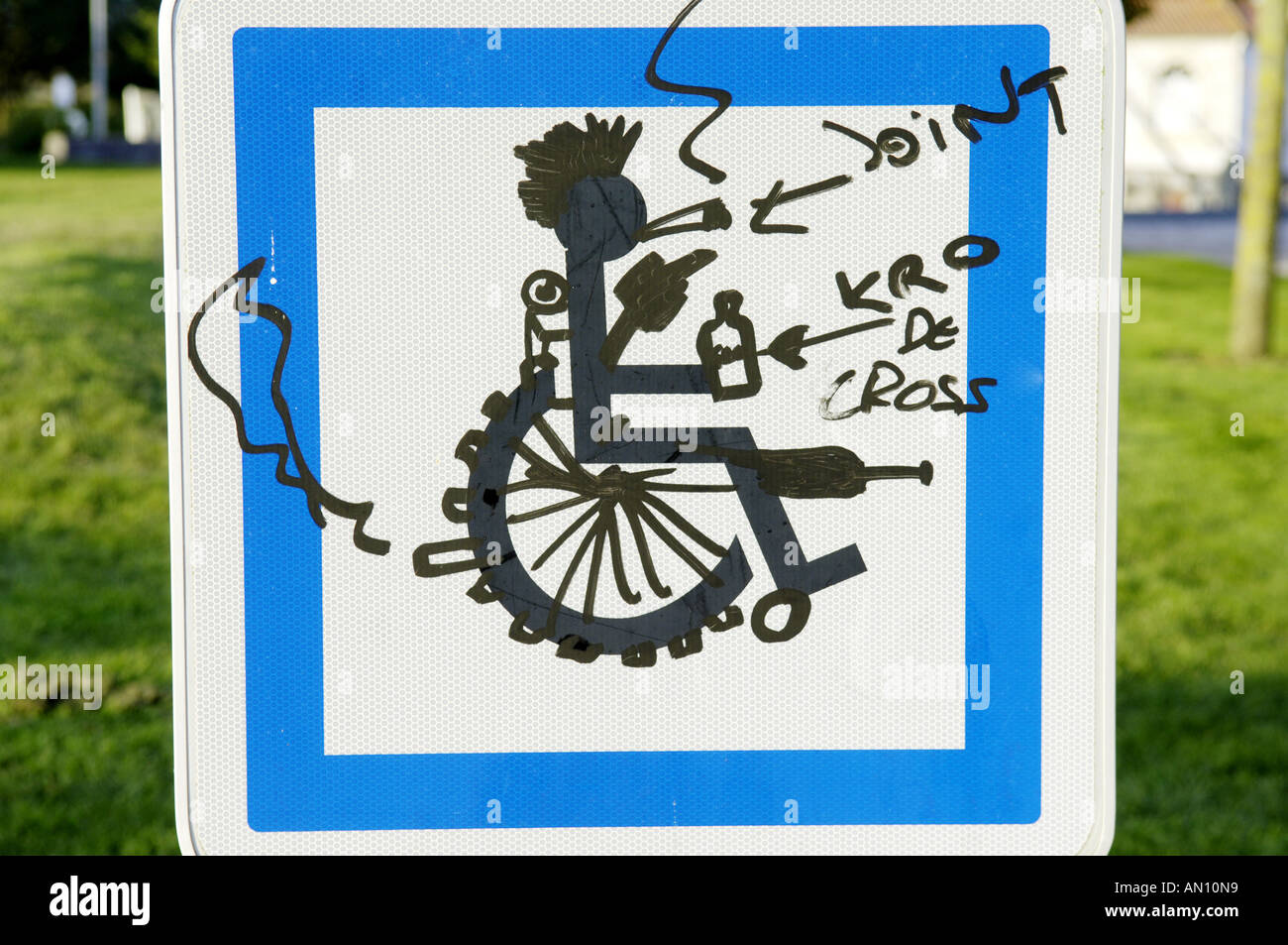 Disabled sign graffiti no respect hi-res stock photography and images ...