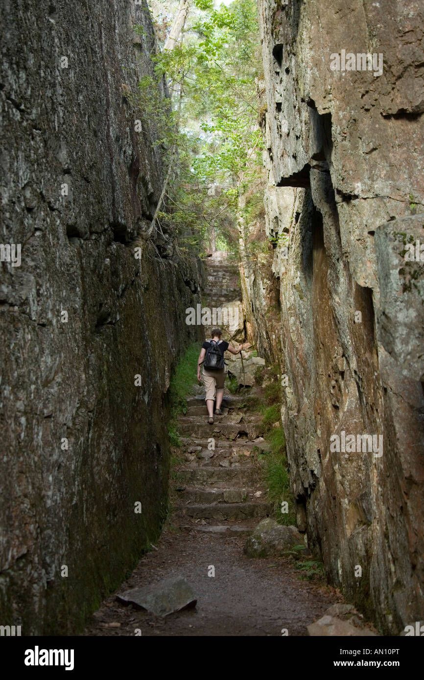 Hiking through rock and forest Stock Photo - Alamy