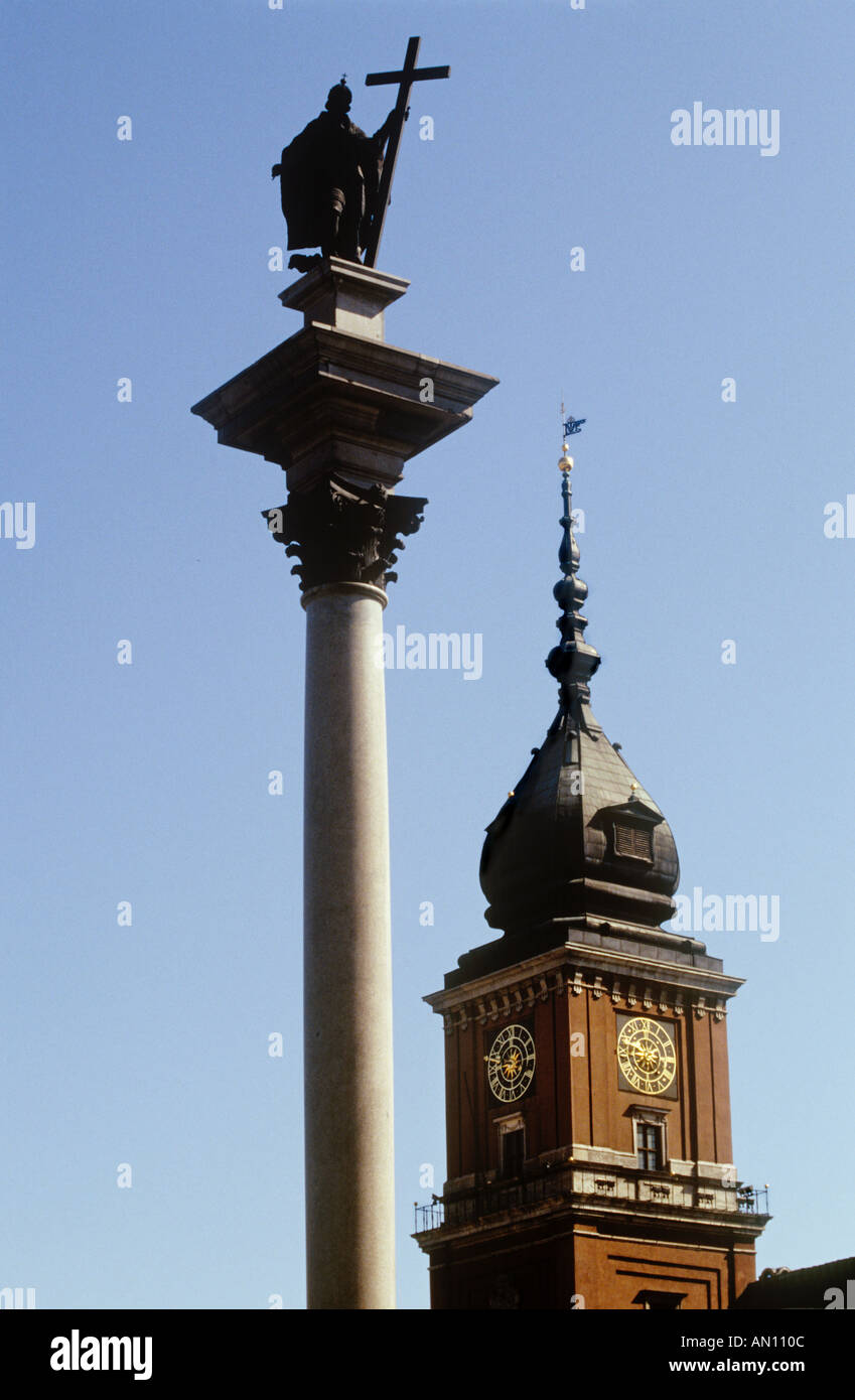 Column of King Zygmunt lll Wasa in Castle Square Warsaw Stock Photo - Alamy