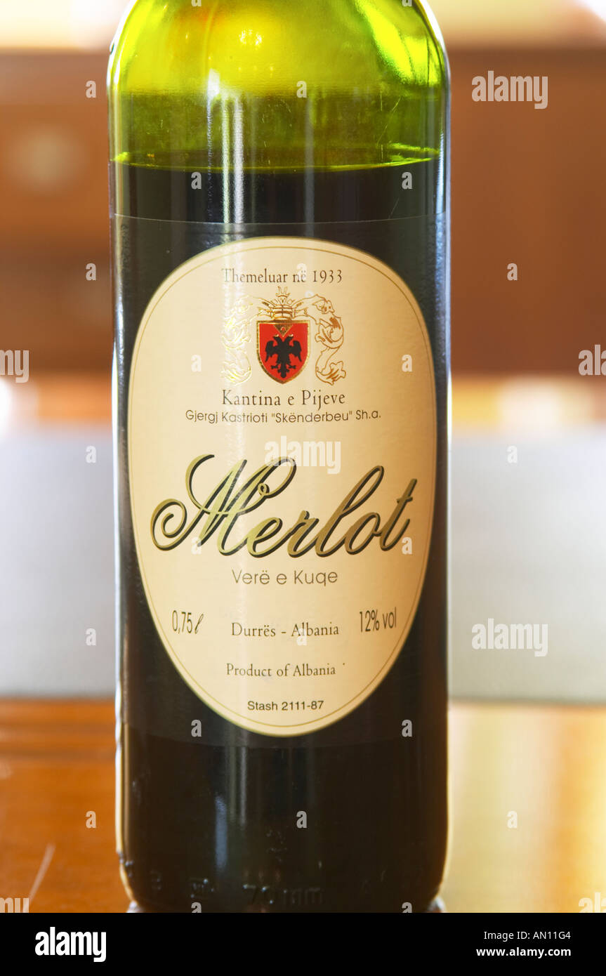 Bottle merlot kantina pijeve kastrioti hi-res stock photography and ...