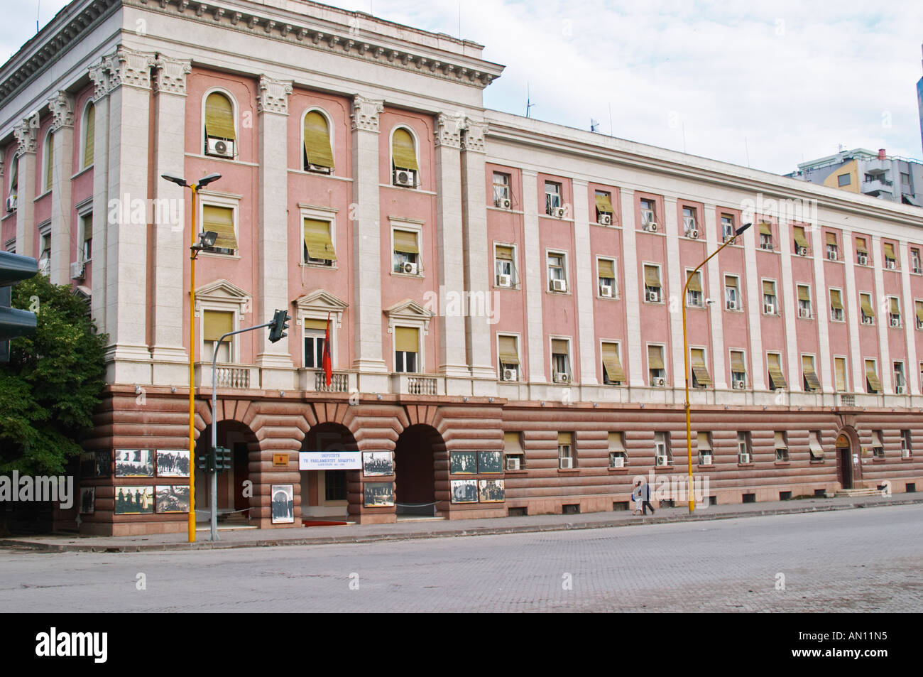 The House Parliament building in Albania on the boulevard Bulevardi ...