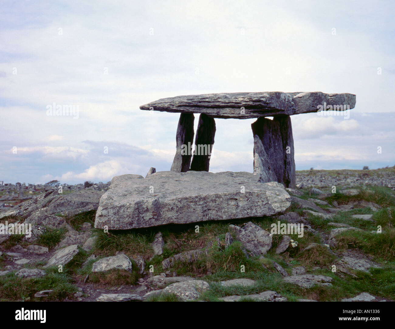 Poulabrone Dolmen, a Neolithic ("New Stone Age") wedge tomb, Burren ...