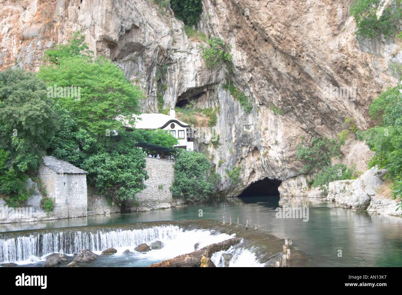 The source of the Buna river at the old Muslim monastery called the ...