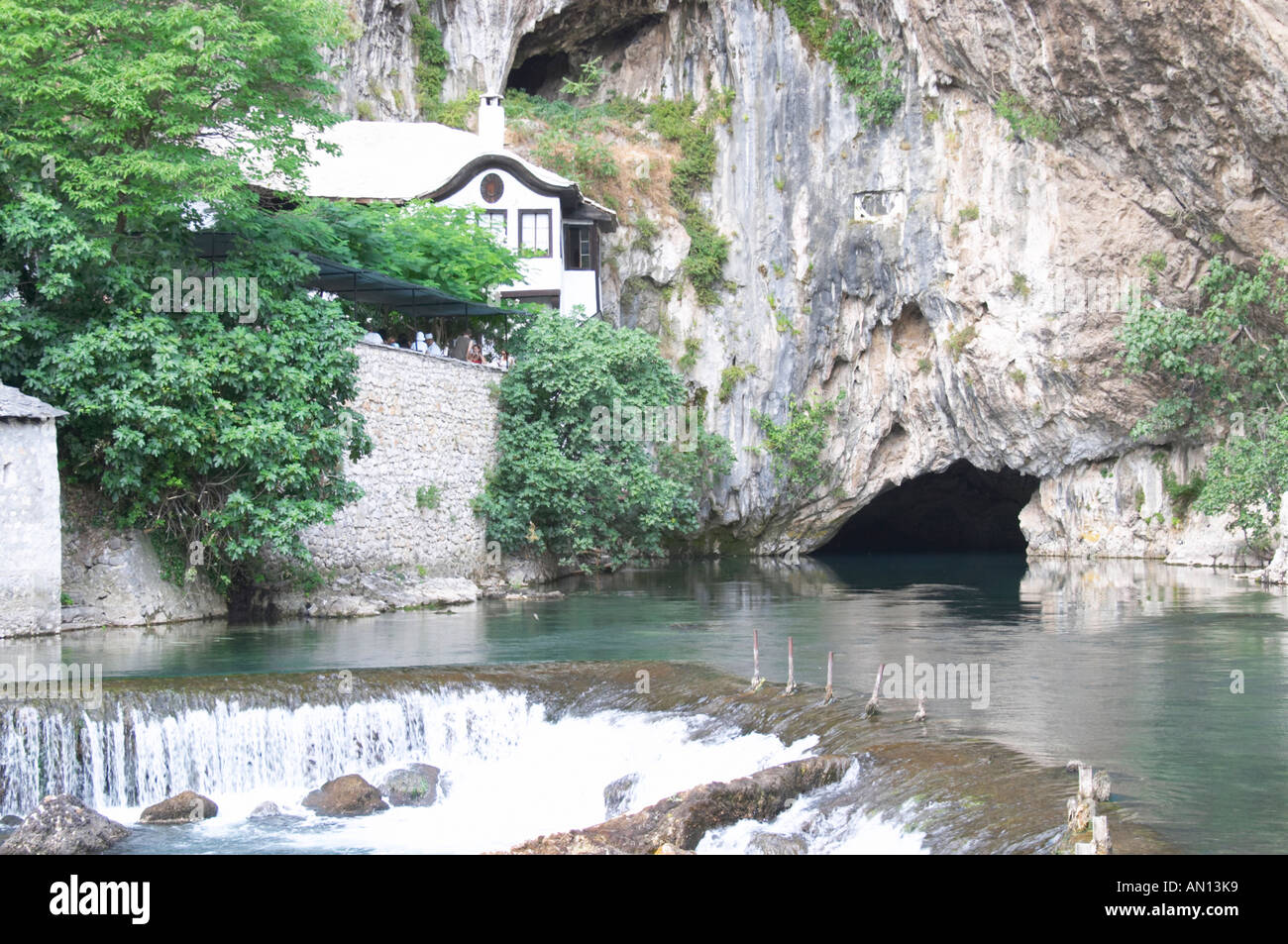 The source of the Buna river at the old Muslim monastery called the ...